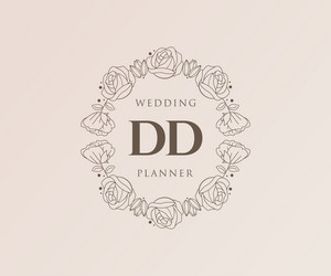 Dd initials letter wedding monogram logos Vector Image