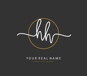 H hh initial letter handwriting and signature Vector Image