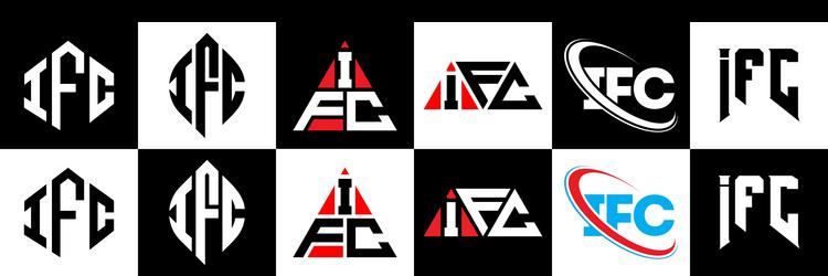 Ifc circle letter logo design Royalty Free Vector Image