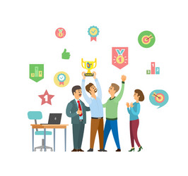 Conference of people successful teamwork results Vector Image