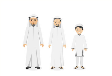 Saudi arabia traditional clothes people Royalty Free Vector