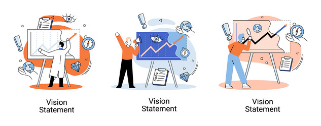 Vision statement description of main business Vector Image