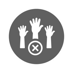 Absent absenteeism hand icon line outline symbol Vector Image