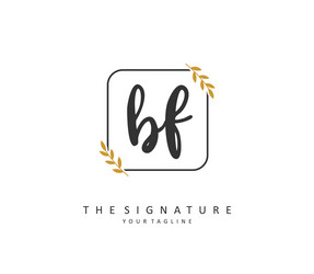 Bf initial letter handwriting and signature logo Vector Image