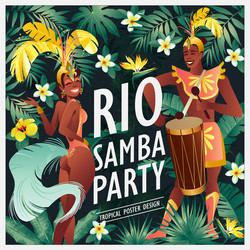 Brazilian samba posters carnival in rio de Vector Image