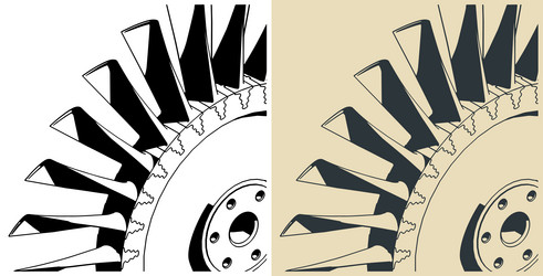 Gas compressor blueprints Royalty Free Vector Image