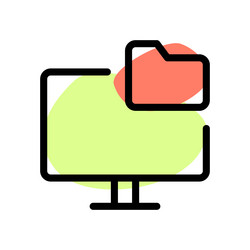 Digital folder in desktop for storing information Vector Image