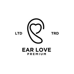 Ear plus hearing healthcare clinic logo Royalty Free Vector