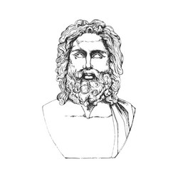 Zephyrus west wind hand drawn in engraving style Vector Image