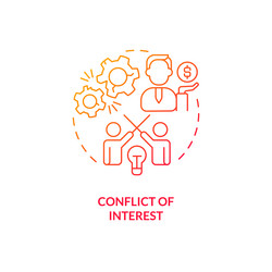 2d customizable conflict of interest icon concept Vector Image