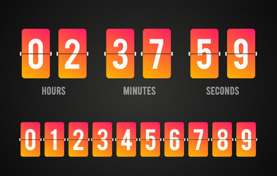Flip board countdown clock counter timer Vector Image