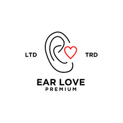 Ear plus hearing healthcare clinic logo Royalty Free Vector