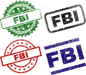 Scratched textured fbi agent seal stamps Vector Image