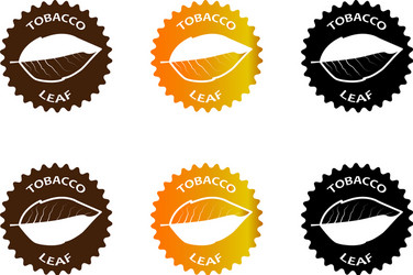 Tobacco leaf sticker Royalty Free Vector Image