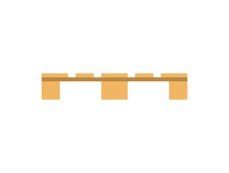 Storage pallet side view cartoon flat Royalty Free Vector