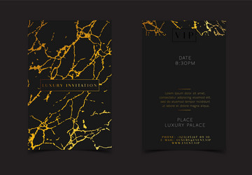 Invitation card - luxury black and gold style Vector Image
