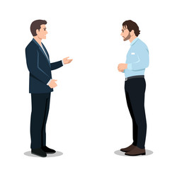 Man talking with employee boss and worker talk Vector Image