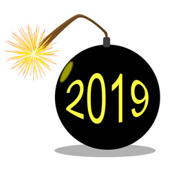 Cartoon bomb with long fuse Royalty Free Vector Image