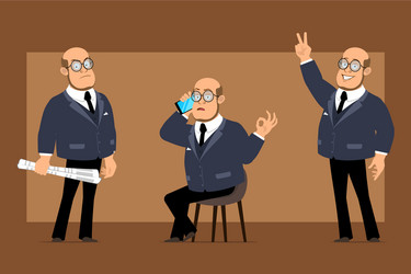 Cartoon flat professor man character set Vector Image
