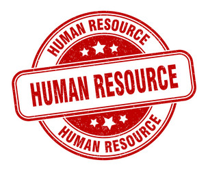 Human resource stamp label round Royalty Free Vector Image