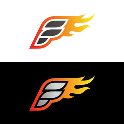 Letter f fire logo Royalty Free Vector Image - VectorStock