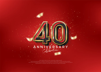 Fancy number 40th to celebrate birthday Royalty Free Vector