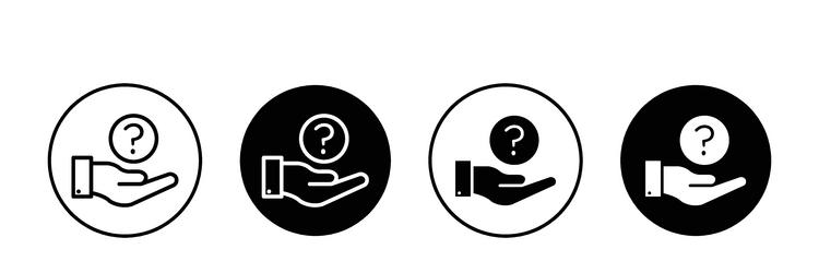 Curiosity icon set curious question doubt symbol Vector Image