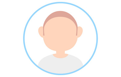 Faceless person icon with blue frame Royalty Free Vector