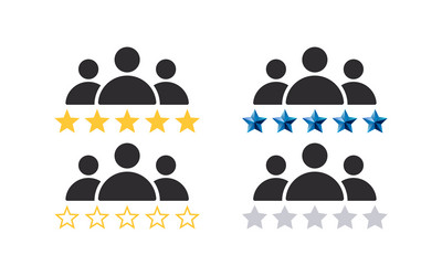 Customer review stars 5 positive Royalty Free Vector Image
