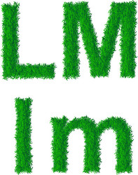 Capital letter f from grass on white Royalty Free Vector