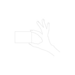 Logo hand holding card design Royalty Free Vector Image