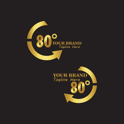 80 degree modern company logo with arrows Vector Image