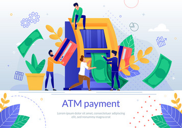 Bank atm repair service poster template Royalty Free Vector