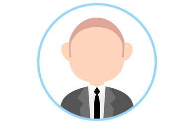 Faceless person icon with blue frame Royalty Free Vector