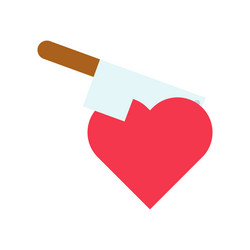 Heart with knife valentine and love related flat Vector Image