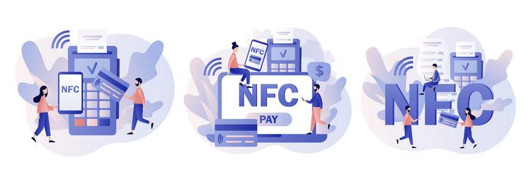 Payment error cashless nfc transaction Royalty Free Vector