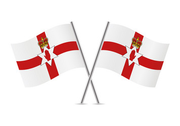 Ireland crossed flags irish flags Royalty Free Vector Image