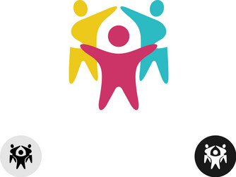 Unity three logo people Royalty Free Vector Image