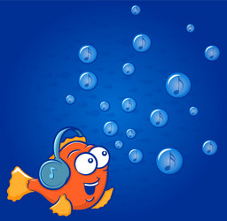 Funny cute fish cartoon for you design Royalty Free Vector