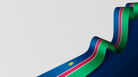 Namibia ribbon flag background Royalty Free Vector Image