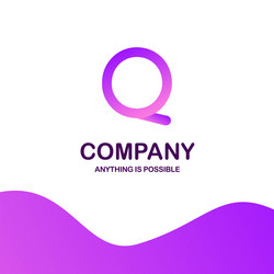 Q company logo design with visiting card Vector Image