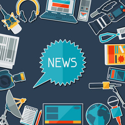 Background with journalism icons Royalty Free Vector Image