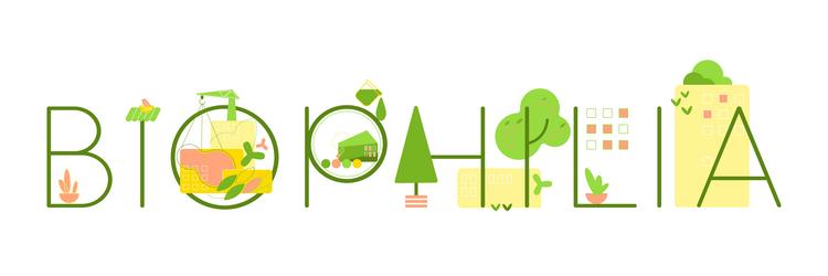 Biophilia concept biophilic design editable Vector Image