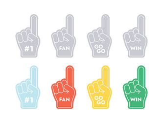 Fan foam fingers three hand with raising Vector Image