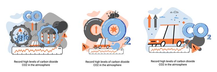 Record high levels of carbon dioxide co2 Vector Image