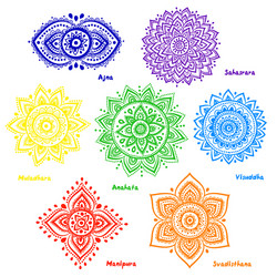 Set of 7 chakras Royalty Free Vector Image - VectorStock