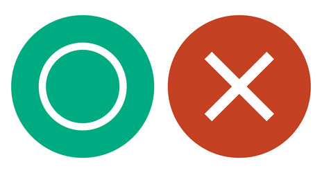 Circle and cross mark icon of quiz Royalty Free Vector Image