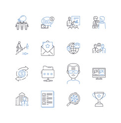 Top management line icons collection senior Vector Image