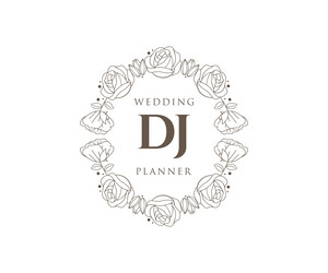 Dj initials letter wedding monogram logos Vector Image