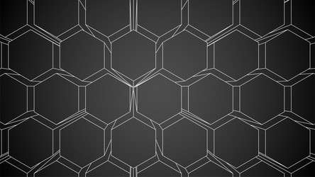 Hexagon black background geometric 3d backdrop Vector Image